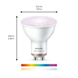 Philips Smart Wi-Fi Connected LED 50-Watt GU10 Light Bulb, Color ...