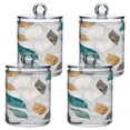 2PCS Clear Storage Jars Cotton Swabs Cans Translucent Plasticental ...