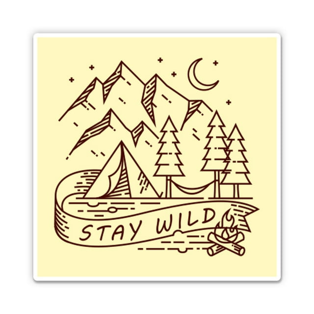 Stay Wild Woods Adventure - 8" Vinyl Sticker - For Car Laptop I-Pad ...