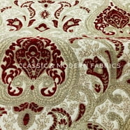 Royal Red/Gold Baroque Stretch Brocade, Fabric By the Yard - Walmart.com