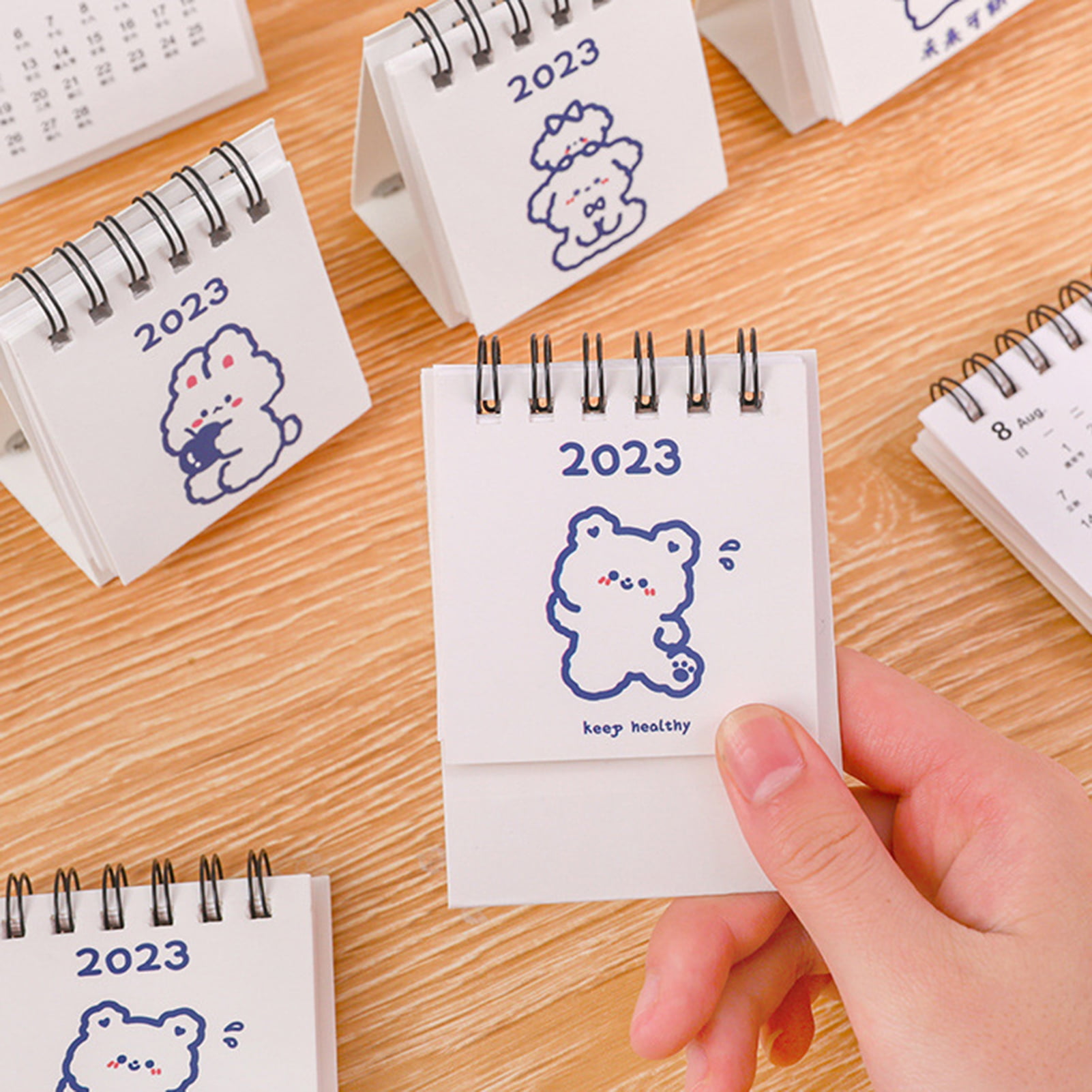 Visland Desktop Calendar Cartoon Patterns Smooth Turning Space-saving ...