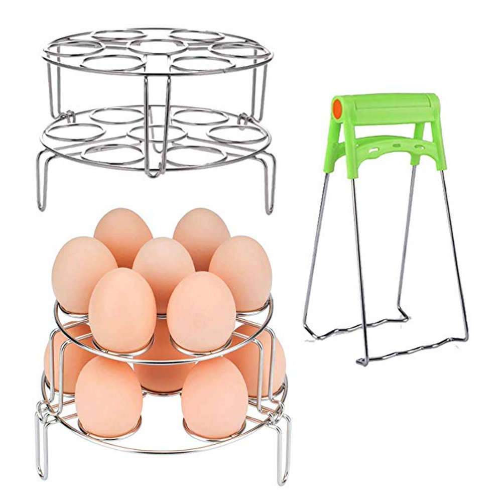 FrontTech Steamer Rack+Dish Clip for Instant Pot, Stackable Egg ...