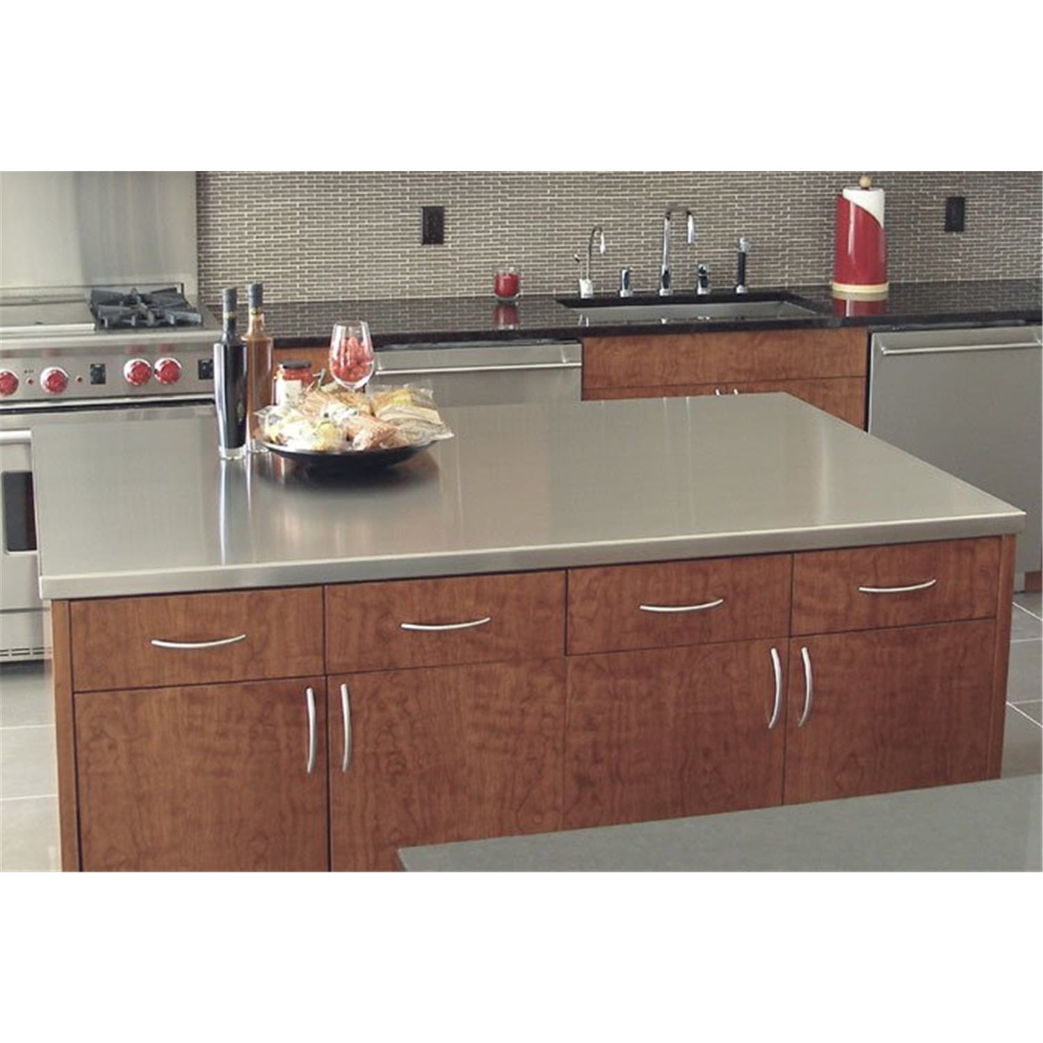 A-Line Stainless Steel Island Counter Top-Size:25" L x 25" W,Style ...