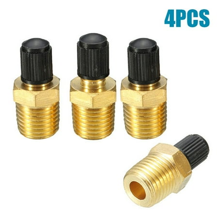 4x 1/4 Male MPT Solid Brass Air Compressor Tank Fill Valve Schrader ...