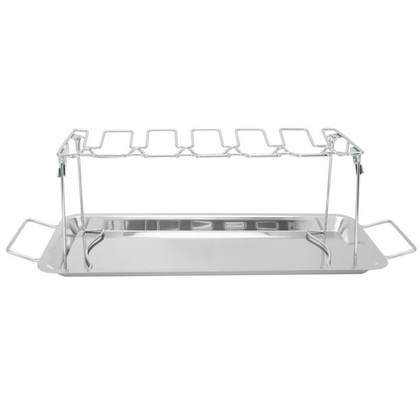 Chicken Leg Grill Rack with Drip Pan Stainless Steel Roaster Stand ...