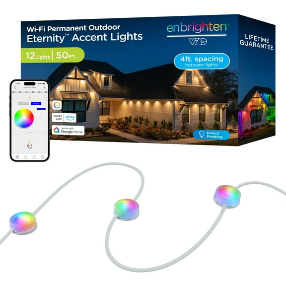 Enbrighten VIBE 150ft 108 LEDs Permanent Outdoor Eternity Lights, Eave ...