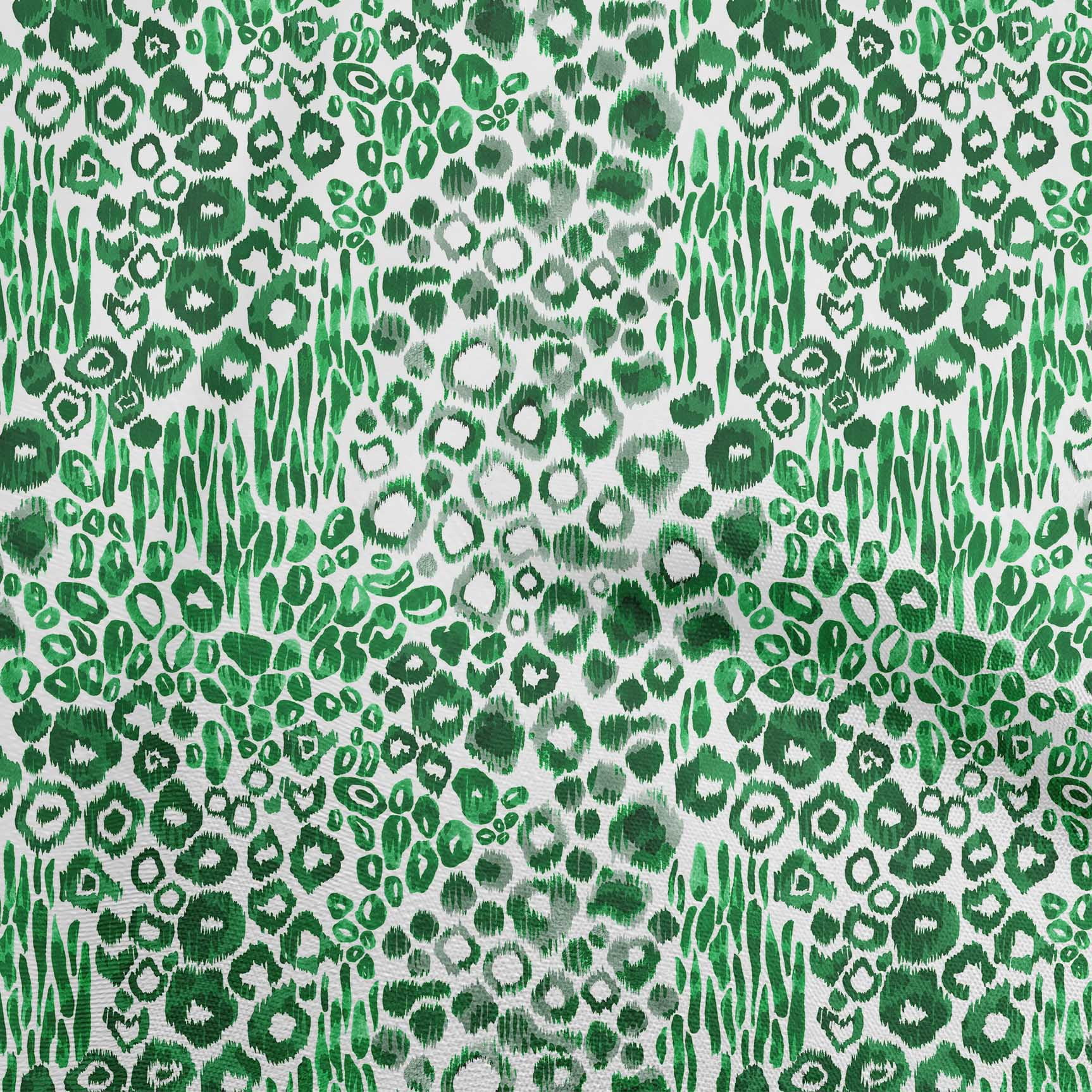 oneOone Cotton Silk Green Fabric Animal Skin Dress Material Fabric ...