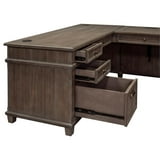 Martin Furniture Carson Wood L-Desk & Return Writing Table Office Desk ...
