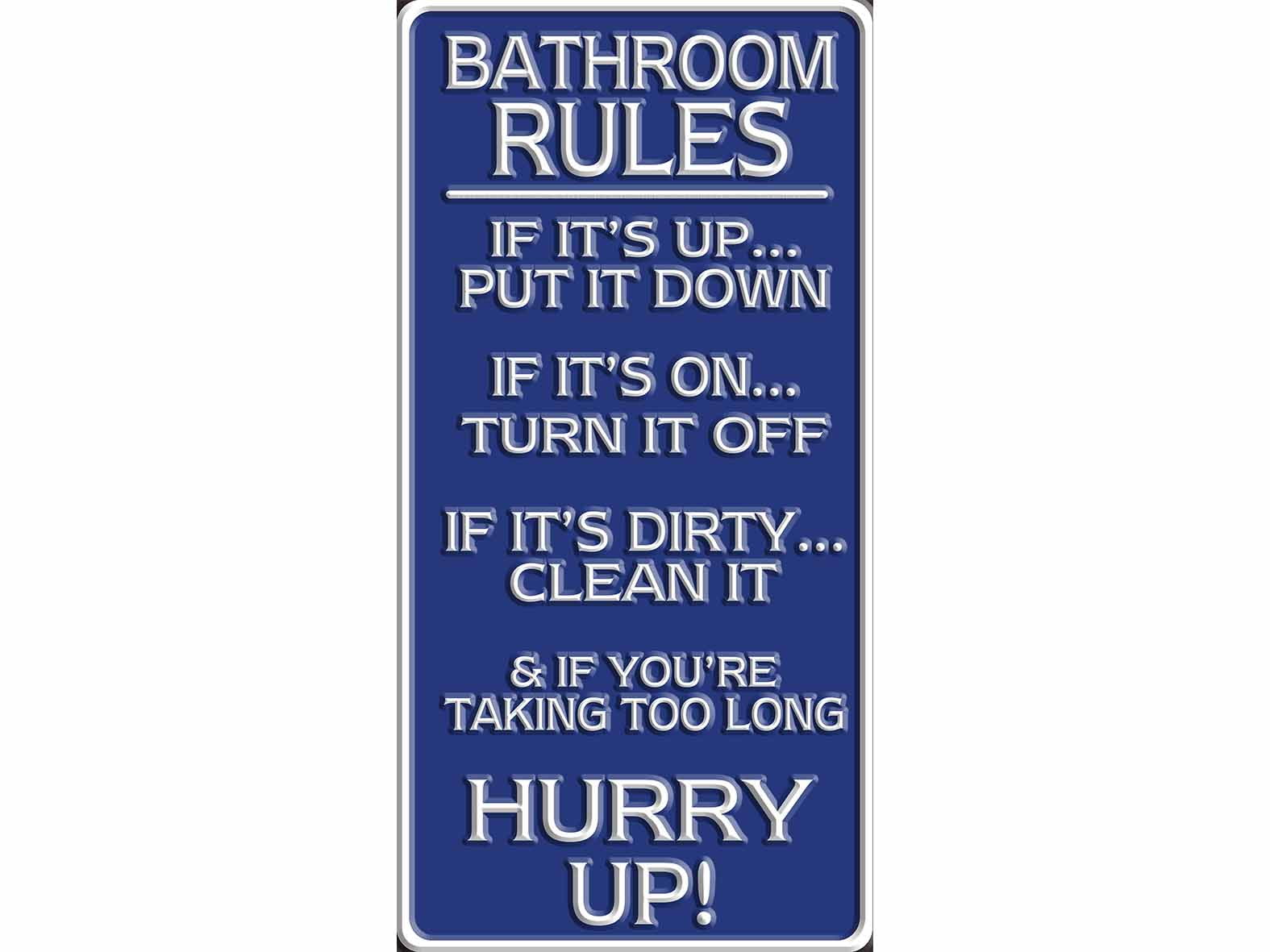 "Bathroom Rules " Wooden Sign - Walmart.com