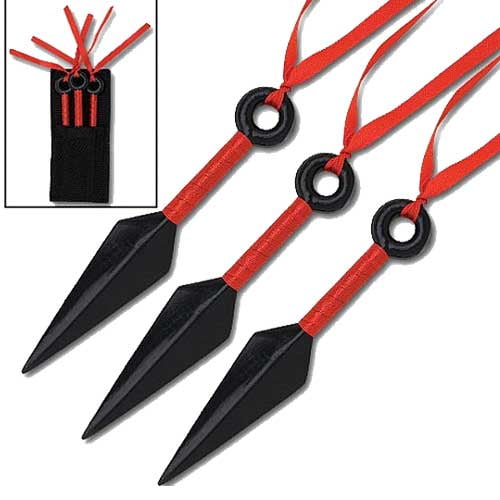Red 5in Kunai 3pc Set - Thick Throwers - Walmart.com