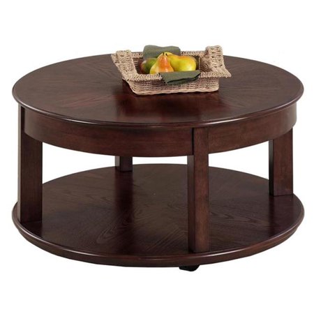 Progressive Sebring 38" Round Castered Coffee Table in Medium Ash ...