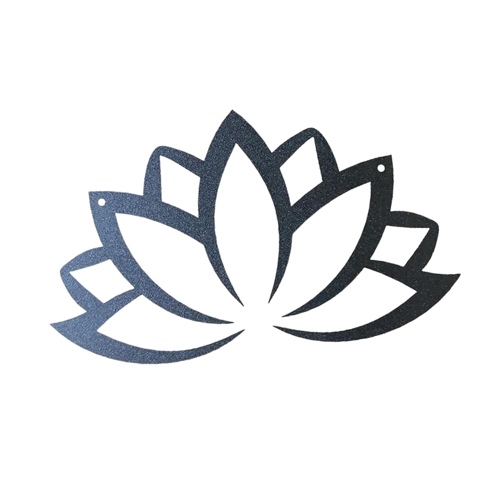 Lotus Decoration Metal Wall Sculpture for Porch Kitchen Entrance Black ...