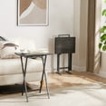 JRHRXXY Foldable 5 Piece Grey TV Tray Tables, Space-Saving Foldable ...