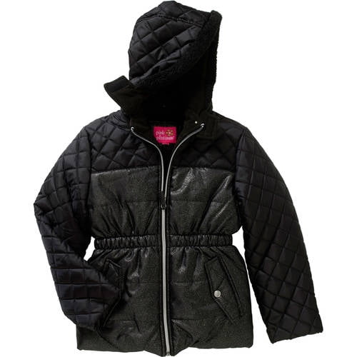 Pink Platinum Girls 4-6x Quilt Foil Puffer Jacket(Black 6X) - Walmart.com