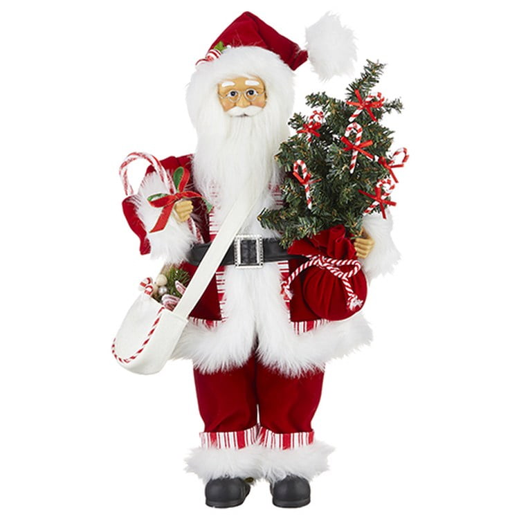 Raz Imports 2022 Merrymint 18.75" Peppermint Santa With Tree - Walmart.com