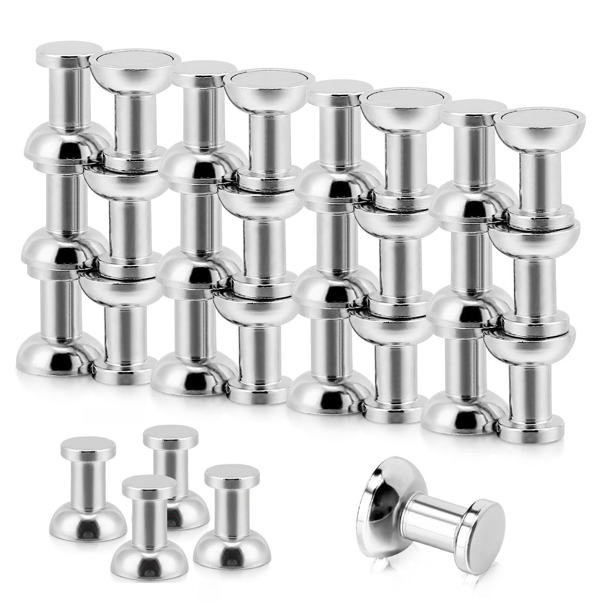 Spencer 24 Pcs Push Pin Refrigerator Fridge Magnets, Small Magnetic ...