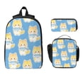 3pcs Casual Daypack 17 Inch Backpack Set Bookbag+Pencil Case+Lunch Bag ...