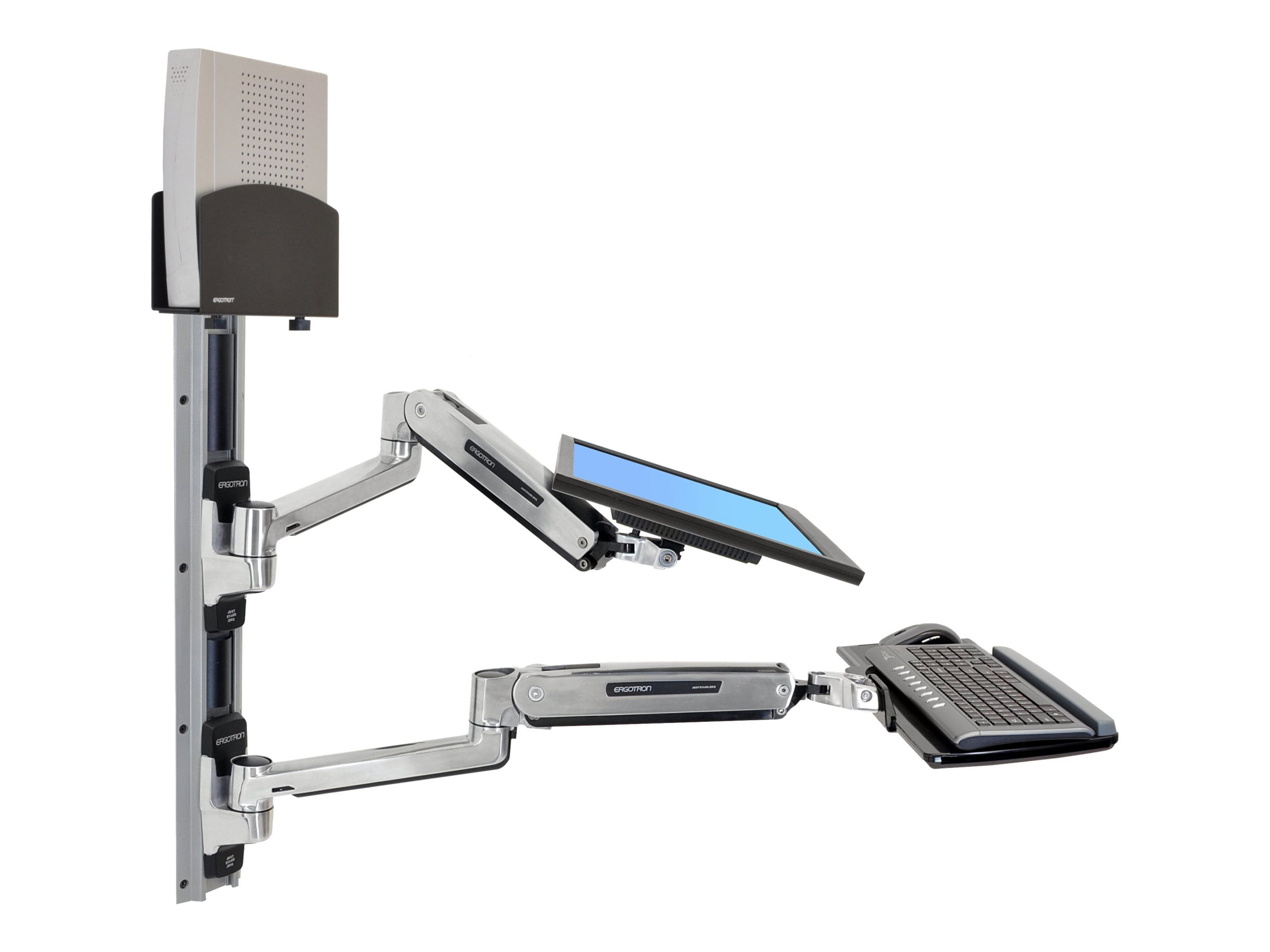 Ergotron LX Wall Mount System with Small CPU Holder - System unit ...