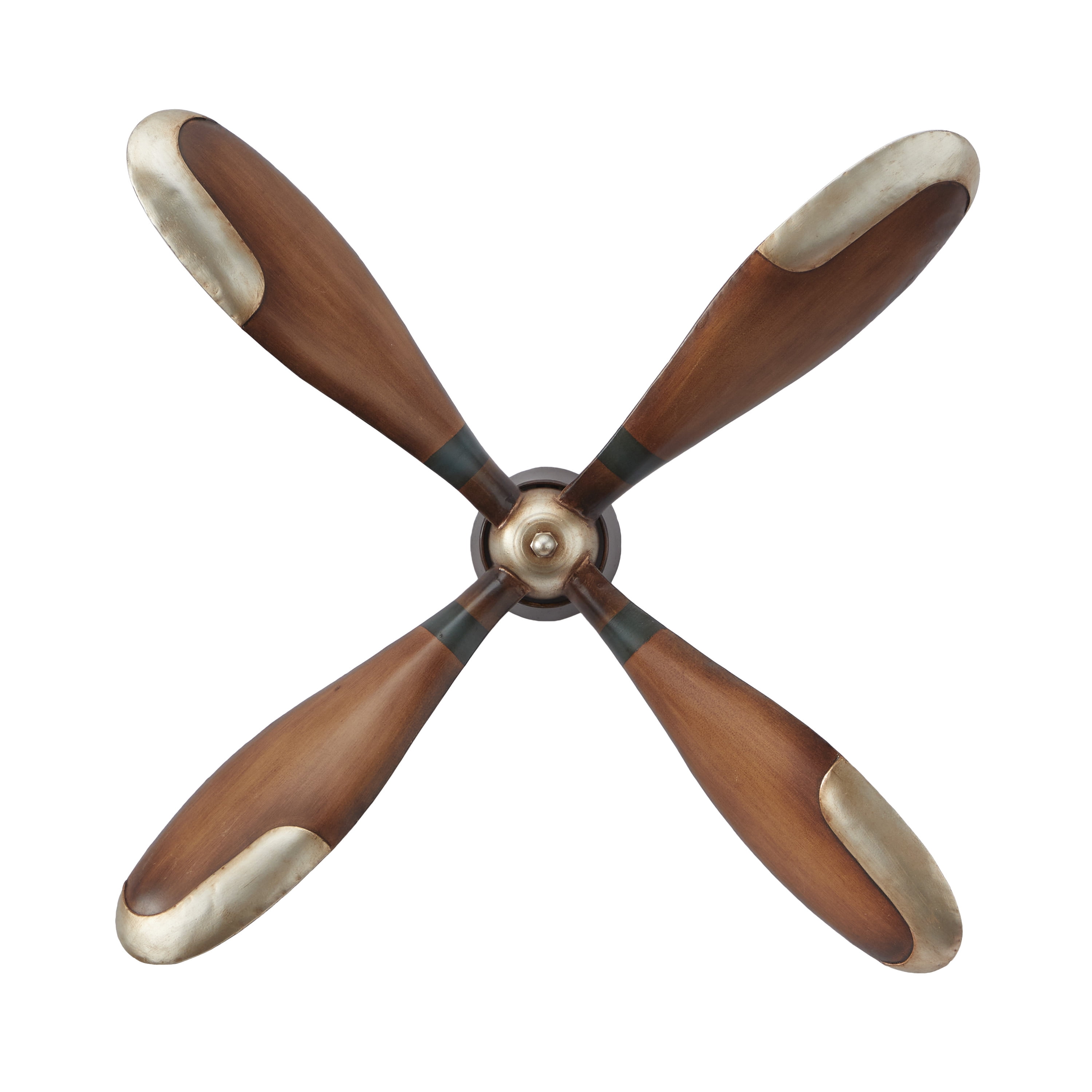 DecMode Brown Metal 4 Blade Airplane Propeller Wall Decor with Aviation ...