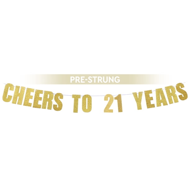 Prazoli Pre-Strung 21st Birthday Banner Cheers to 21 Years, Twenty ...