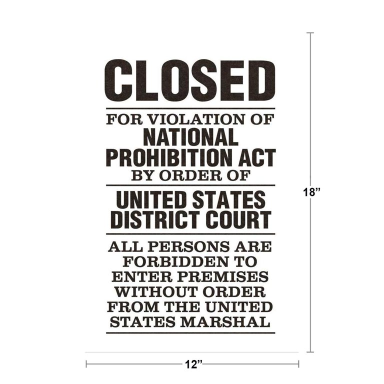 Prohibition 1920 Signs