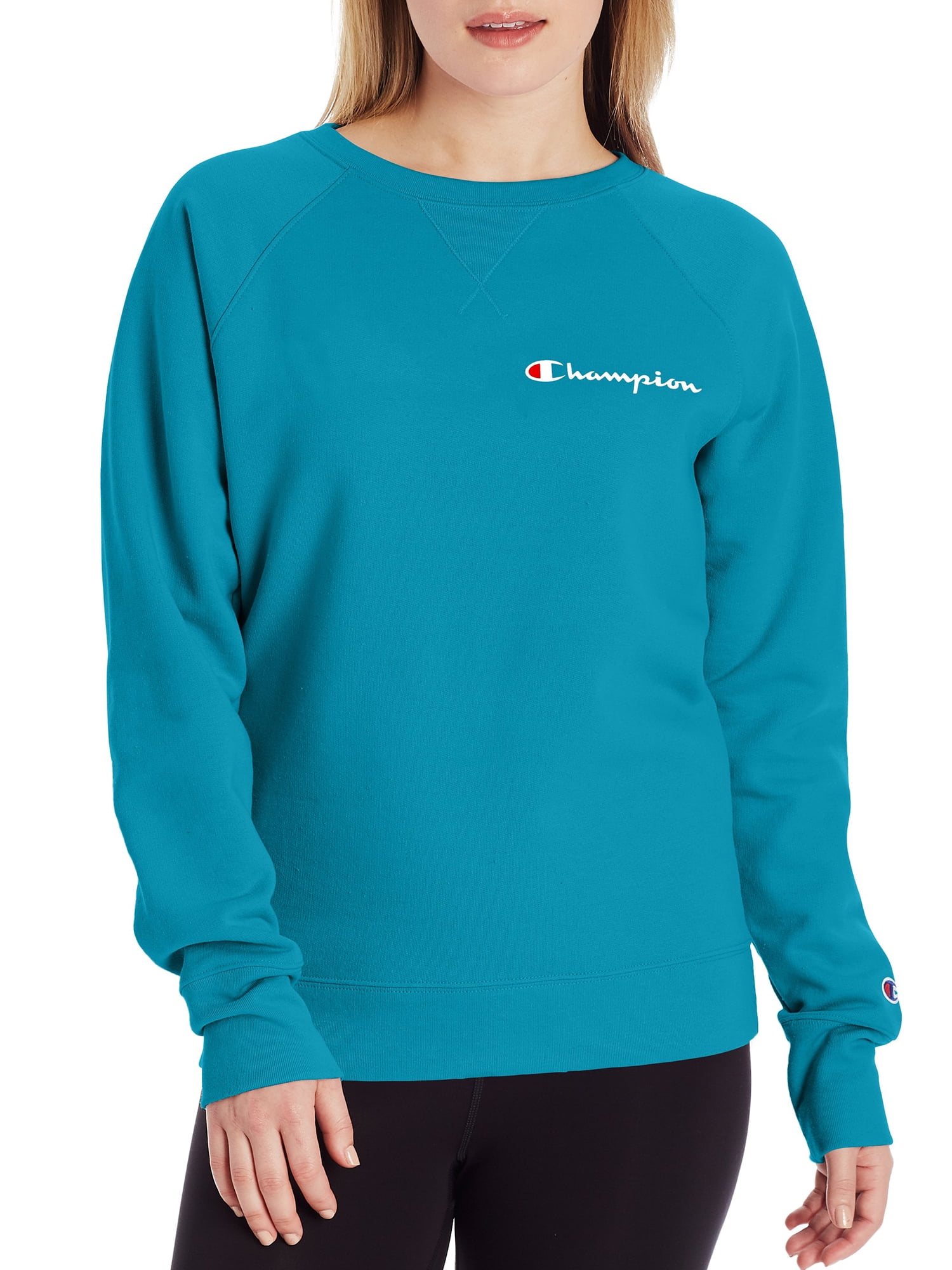 Champion - Champion Women's Powerblend Boyfriend Left Chest Crewneck ...