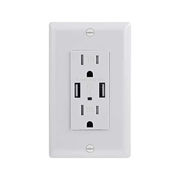 Leviton R08-T5632-0BT 15 Amp Light Almond USB & Receptacle Combination ...