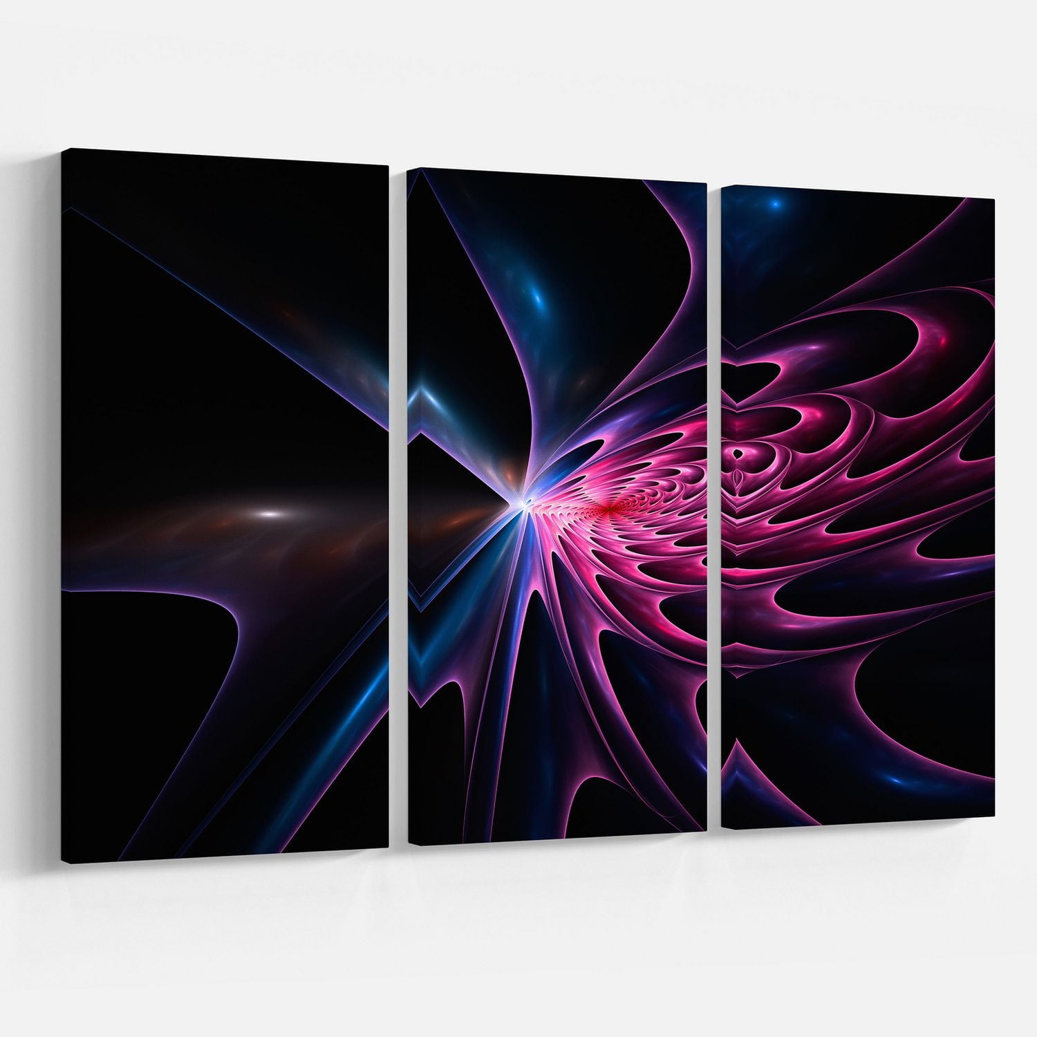 Click here for Designart Design Art Blue Fractal Light In Dark Ca... prices