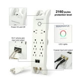 Magnavox 8-Outlets Extension Socket with Surge Protection - Walmart.com
