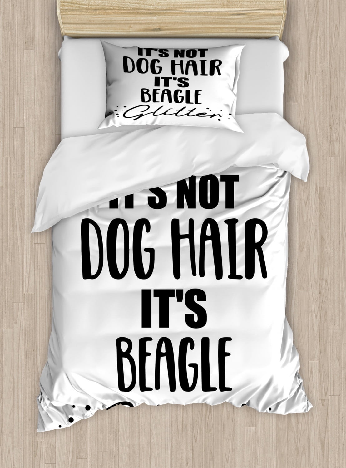 Beagle Duvet Cover Set Twin Size, Dog Lover Inspirational Motto Loving ...