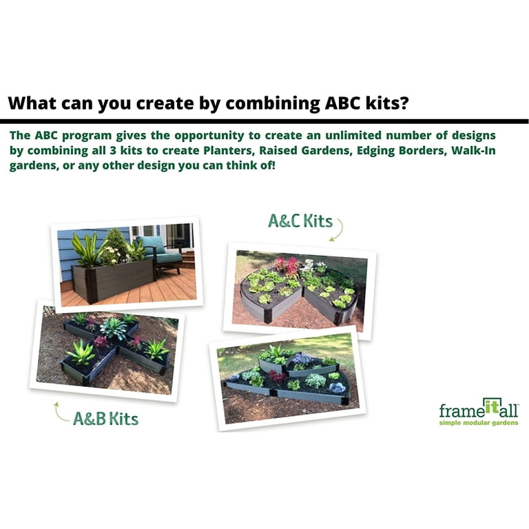 4x4 Raised Bed Kit Frame It All A-Kit 4ft Straight Raised Garden Bed ...