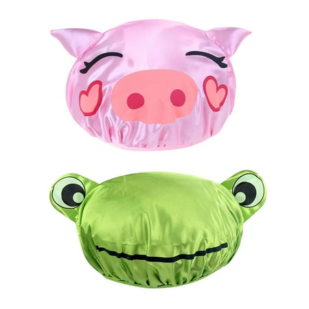 Cartoon Shower Cap for Kids Waterproof, Animal Bath Hat Set Toddler ...