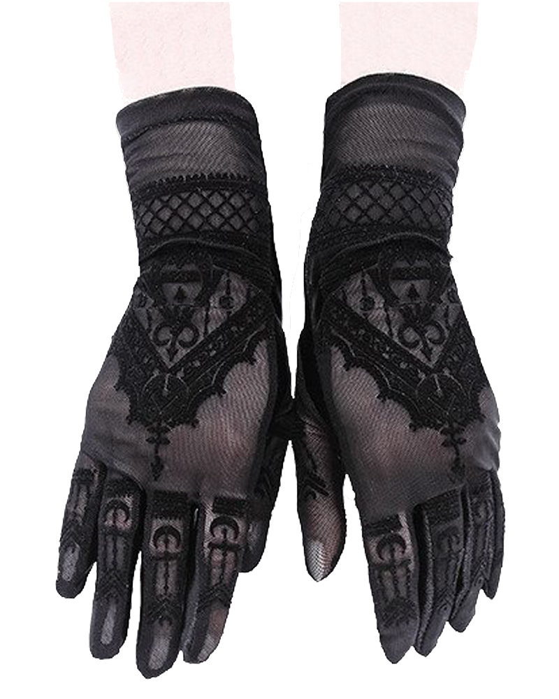 Gothic Mesh Henna, Mehndi Pattern with Alchemical Symbols Gloves ...