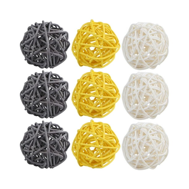 9Pcs Decorative Rattan Balls 6cm 2.4inch Centerpiece Bowls Orbs Vase ...