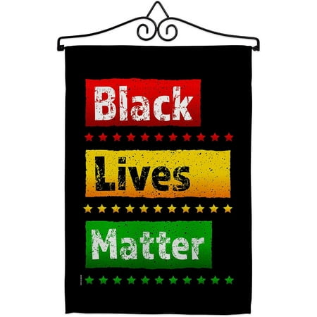 Black Lives Matter Garden Flag - Set Wall Hanger Support Cause BLM Anti ...