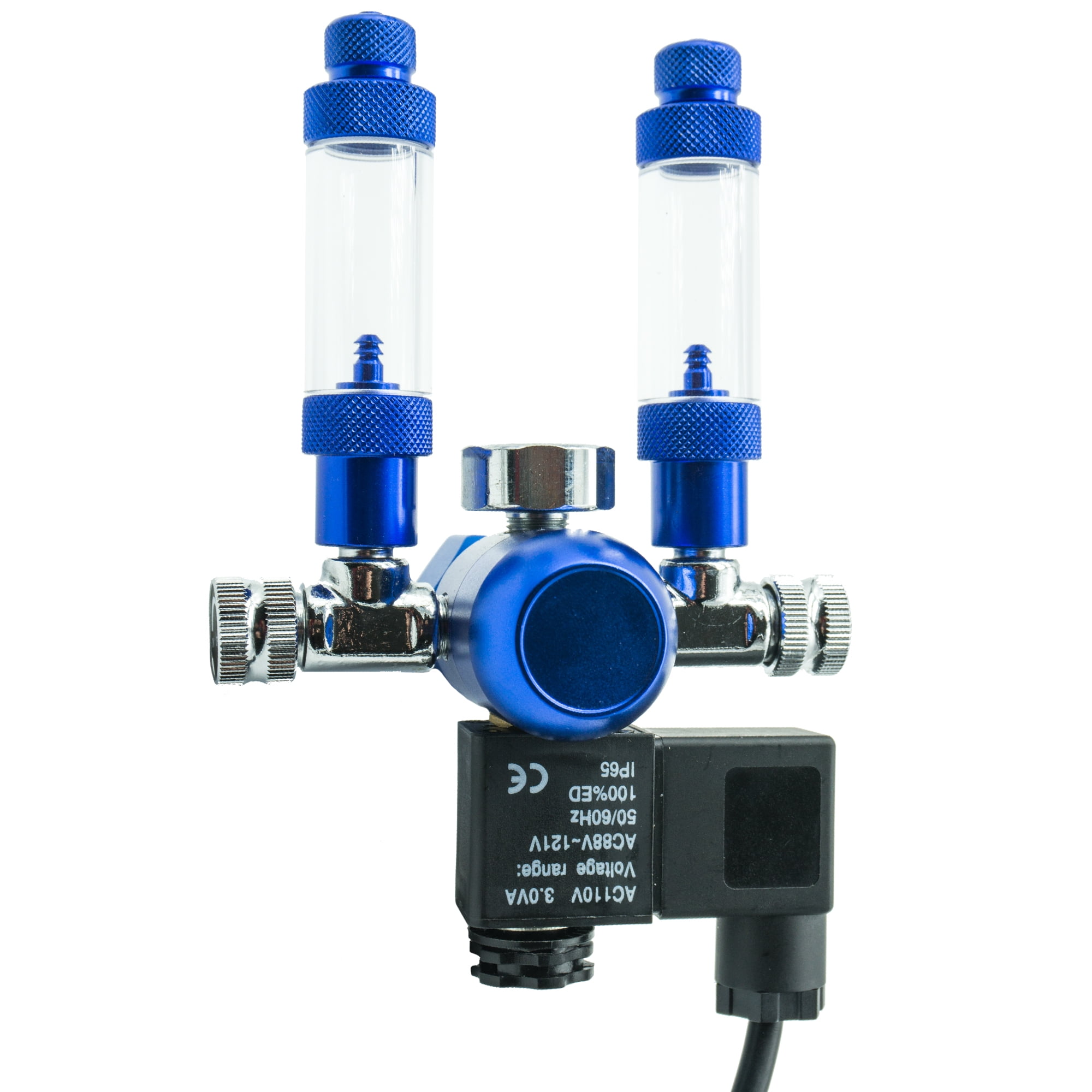 VENO CO2 Elite Aquarium CO2 Regulator Duo Stage w/One Gauge, Two Bubble Counters, w/Solenoid ...