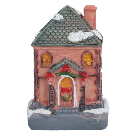 Resin Christmas Village House, 90mAh Built In Battery Simple Operation ...