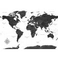 World Map Wallpaper Wall Mural - Black and White Map - Walmart.com
