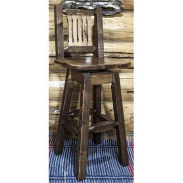 Homestead Collection Counter Height Barstool with Back, Stain & Lacquer ...