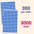 Colored dot labels 3000 count, 10 vibrant colors, 0.375 inch round ...