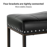 KKTONER Black 24" Backless Bar Stools Set Of 2 Counter Height Bar ...