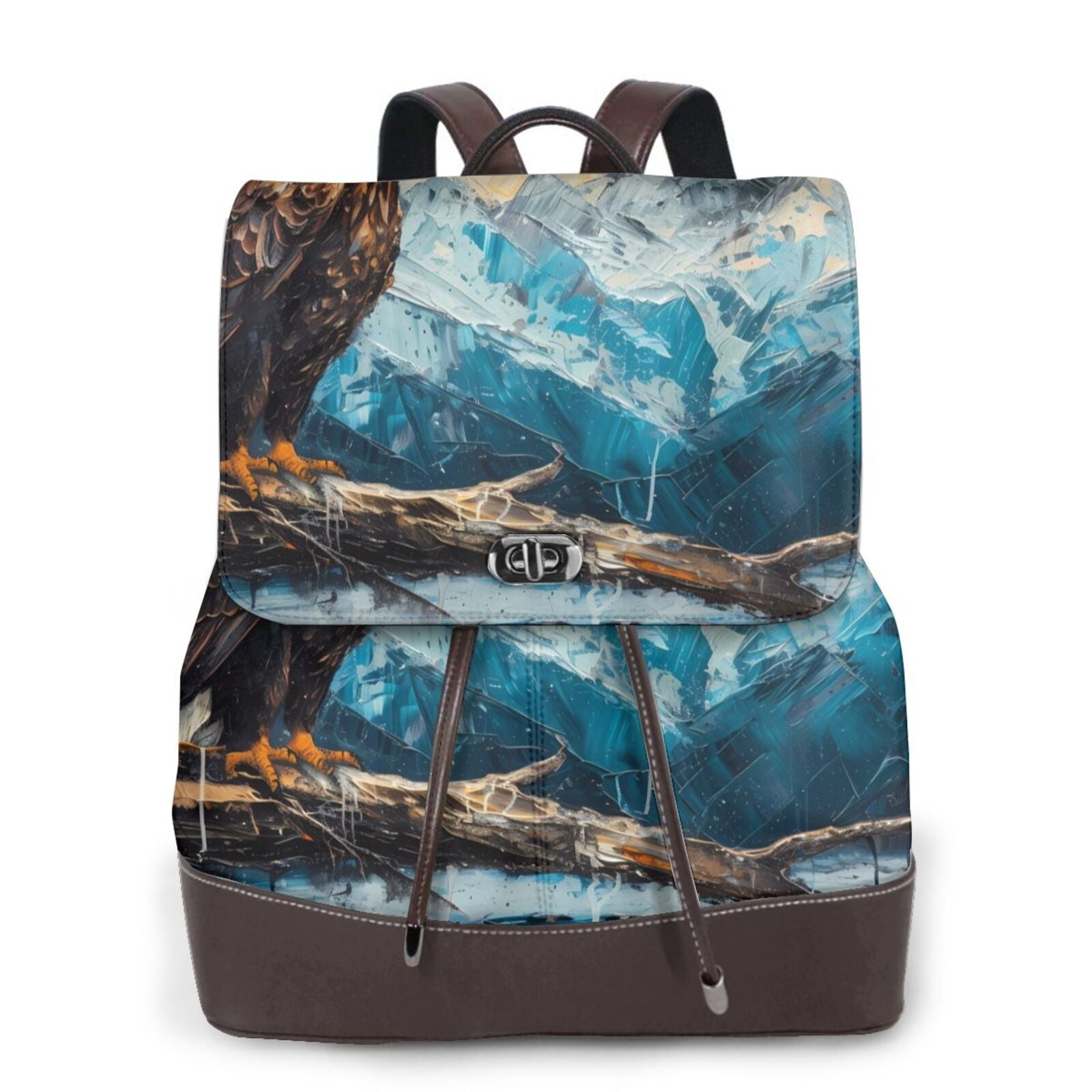 Disketp Iceberg Bald Eagle Mochila de Cuero para Mujer, Bolso de ...