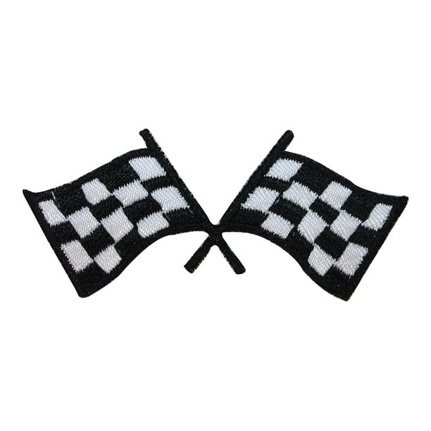 ID 1494 Checkered Racing Flag Patch Win Finish Race Embroidered Iron On ...