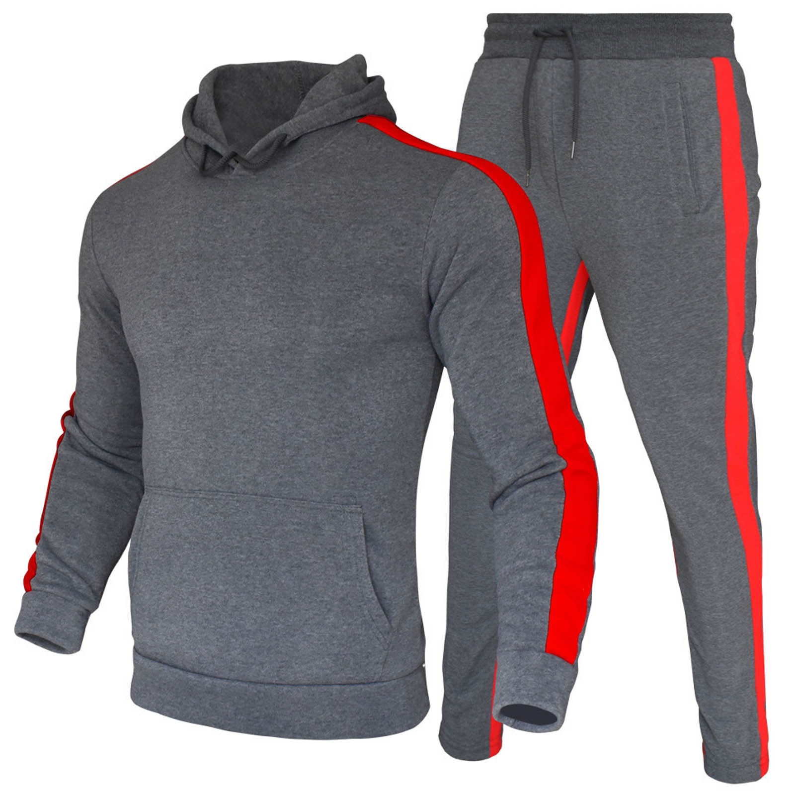 Stamzod Fall Winter Men'S Jogging Tracksuit 2 Piece Athletic Outfit ...