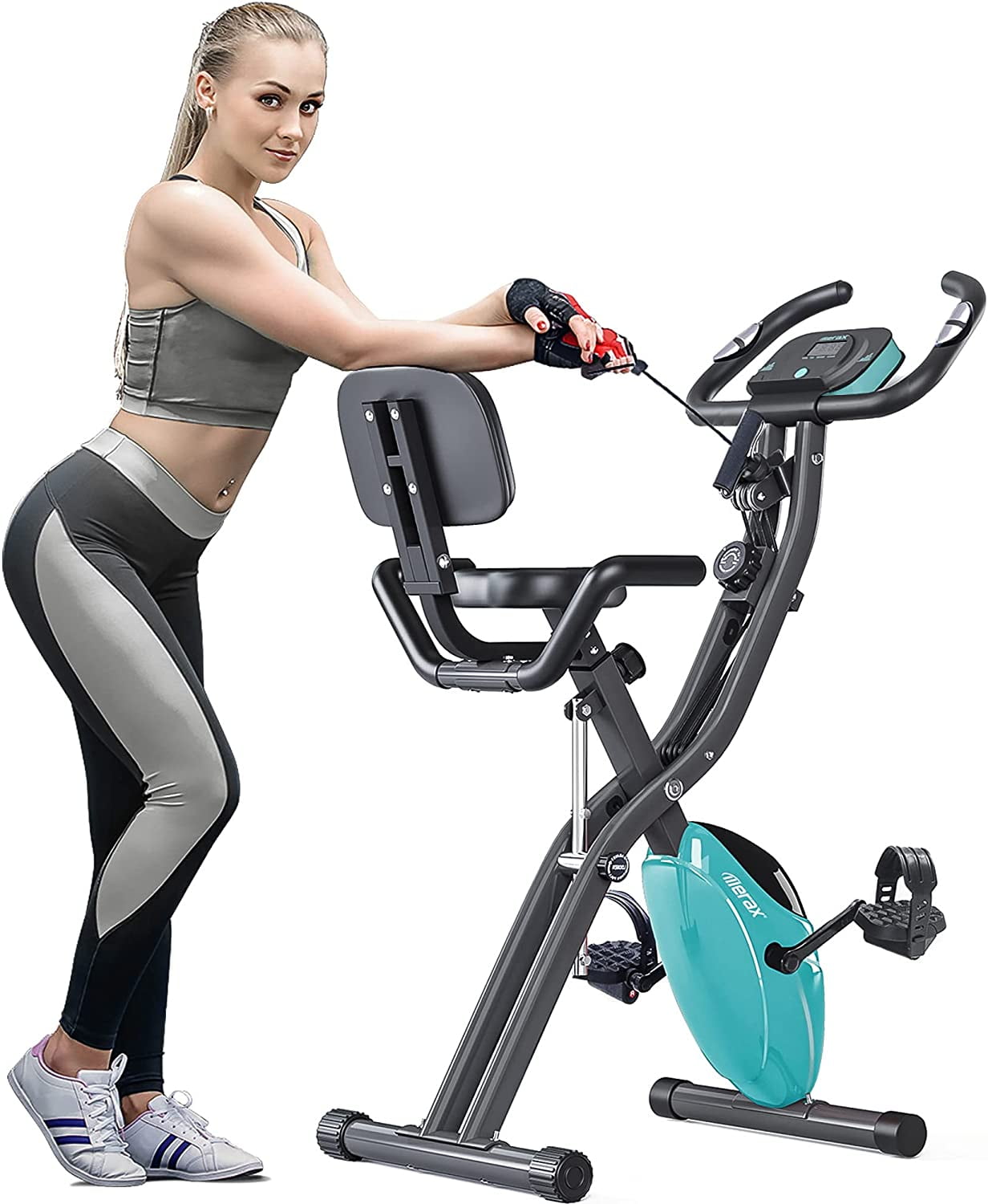 Foldable Exercise Bike for Home Stationary Magnetic Indoor Cycling ...