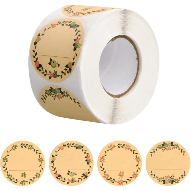 nipocaio 500 Pieces Self Adhesive Kraft Paper Labels, 50mm Handmade ...