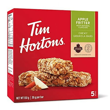 Tim Hortons Apple Fritter Granola Bars, Peanut Free, 5 Count, Imported ...