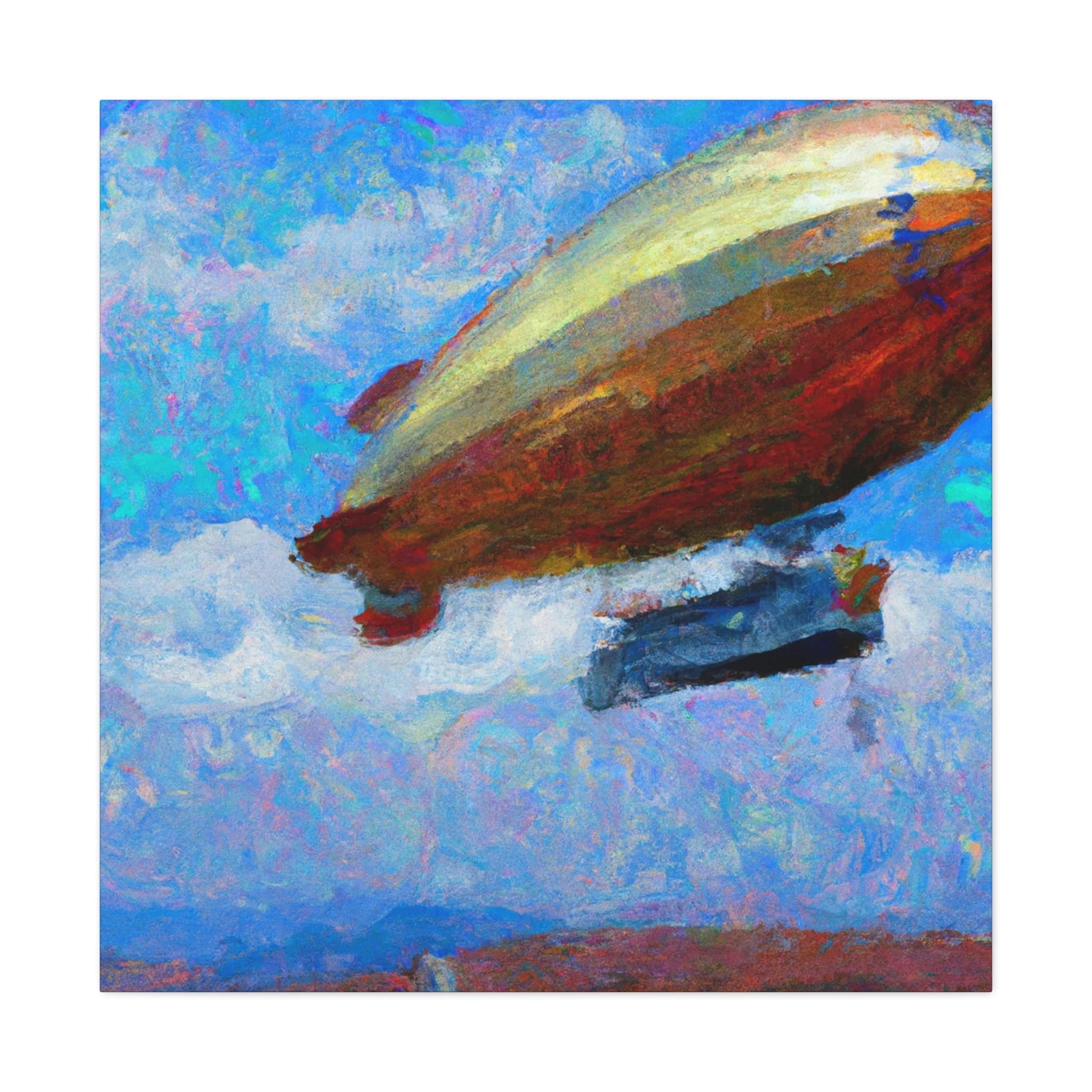 Flying Blimp Impressionism - Canvas - Walmart.com
