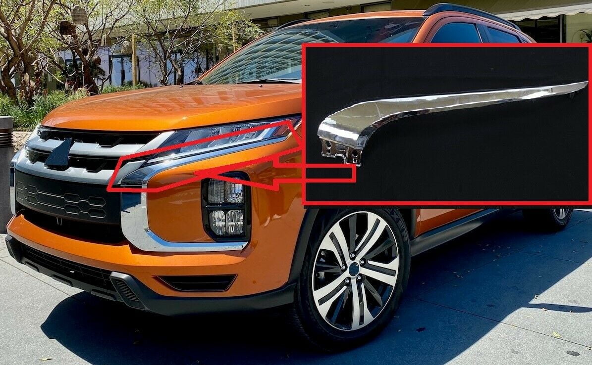 for 2020-22 Outlander Sport RVR front bumper upper chrome trim molding ...