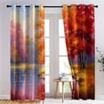 Autumn Forest Blackout Curtains, Maple Tree Orange Leaf Window Drapes ...